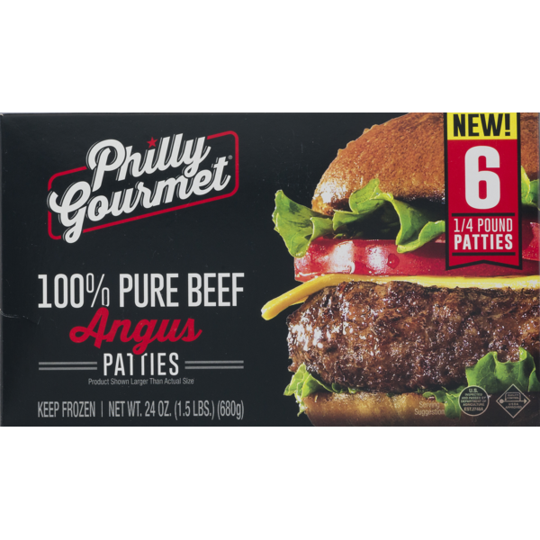 Philly-Gourmet Philly Gourmet 100% Pure Beef Angus Patties (24 oz ...