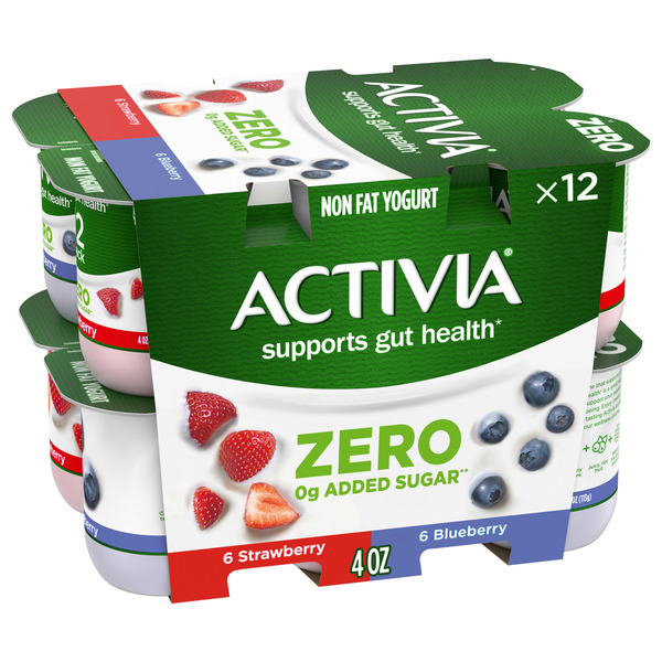 Publix Activia Zero 0g Added Sugar* Strawberry and Blueberry Probiotic ...