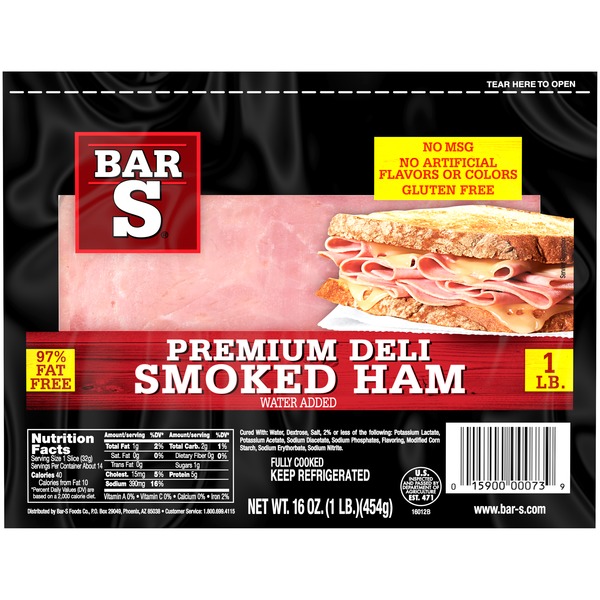 Bar S Premium Deli Smoked Ham (16 oz) - Instacart