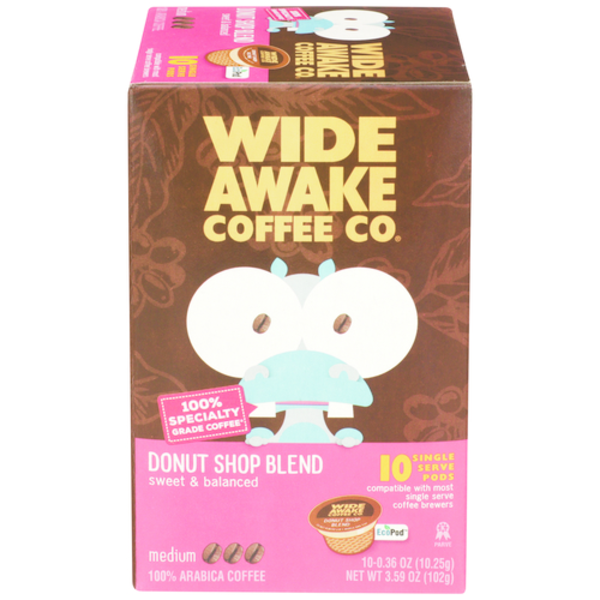 Wide Awake Medium Roast Donut Shop Blend 100% Arabica Coffee Single ...