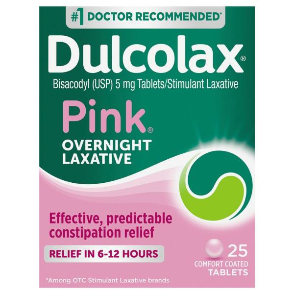 Dulcolax Pink Stimulant Laxative Tablets, Constipation Relief Same-Day ...