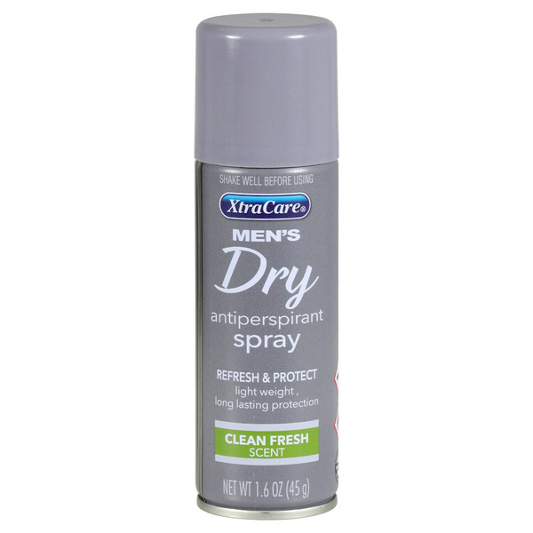 Xtracare Men's Clean Fresh Scent Dry Antiperspirant Deodorant Spray ...