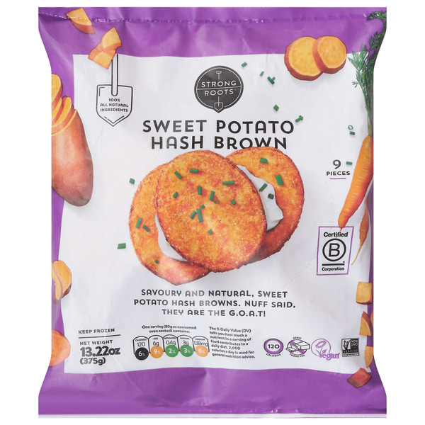 Wegmans Strong Roots Sweet Potato Hash Brown, Vegan, Gluten Free Frozen ...