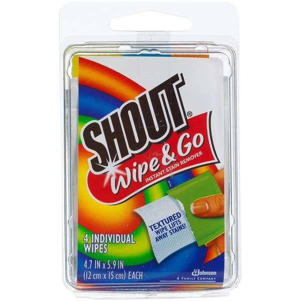 Shout Wipe & Go Instant Stain Remover Wipes (4 ct) - Instacart