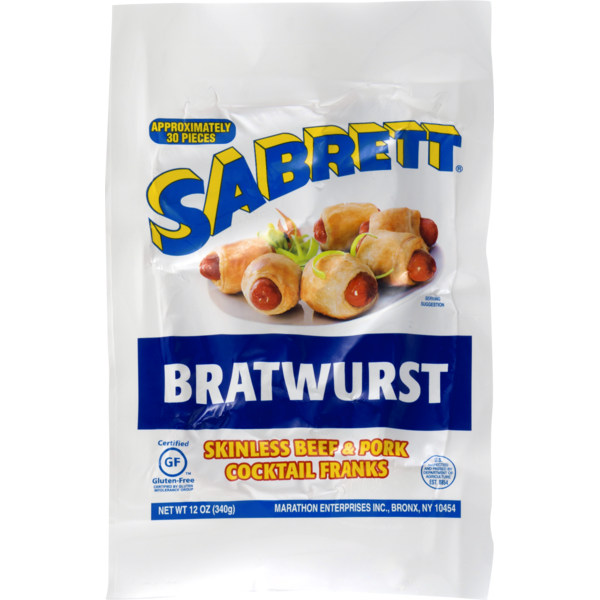 Sabrett Bratwurst Skinless Beef Cocktail Franks (12 oz) - Instacart