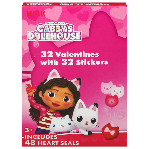 Paper Magic Group Valentines, with Stickers, Gabby's Dollhouse, 3+ Same ...