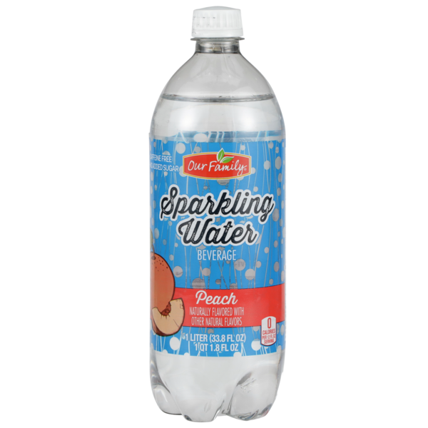 Our Family Peach Flavored Sparkling Water Beverage (1 L) - Instacart