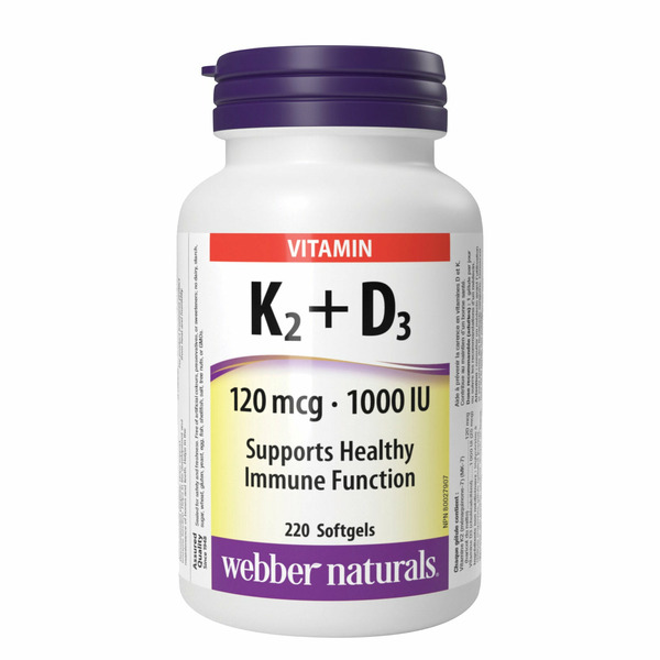 Costco Webber Naturals Vitamin K2+D3 120 mcg / 1000 IU Same-Day ...