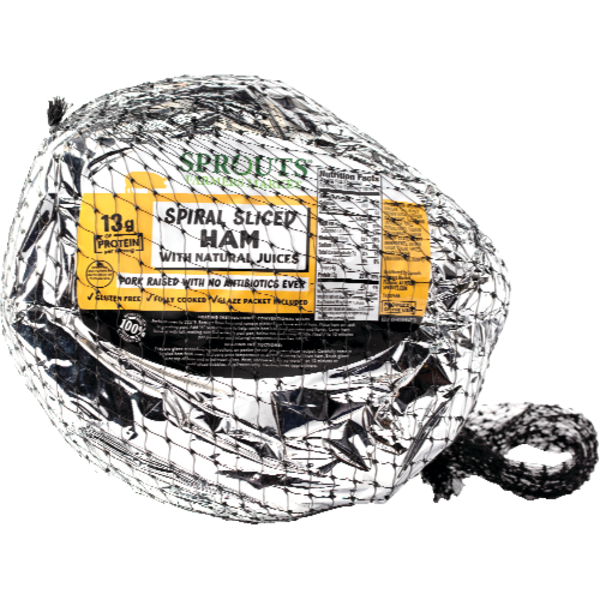 Natural Juice No Antibiotics Ever Half Spiral Ham With Glaze Packet ...