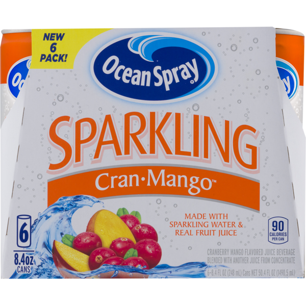 Ocean Spray Sparkling Cran-Mango - 6 CT (8.4 fl oz) - Instacart