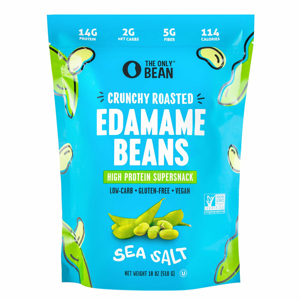 The Only Bean Crunchy Roasted Edamame Snacks, Sea Salt, Healthy Keto ...