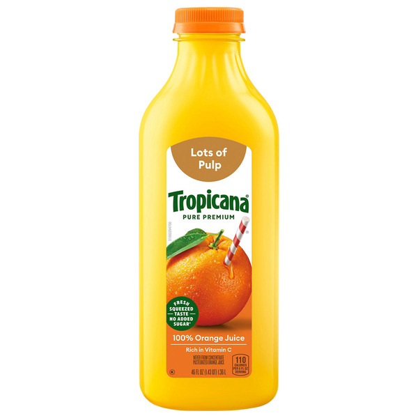 Wegmans Tropicana Pure Premium 100% Orange Juice Original, Lots of Pulp ...