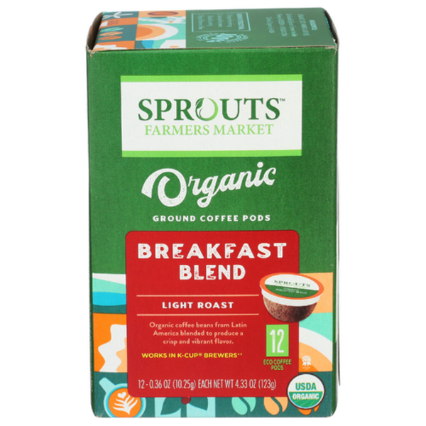 Sprouts Organic Breakfast Light Blend Coffee Pods 12 Pack Same-Day ...