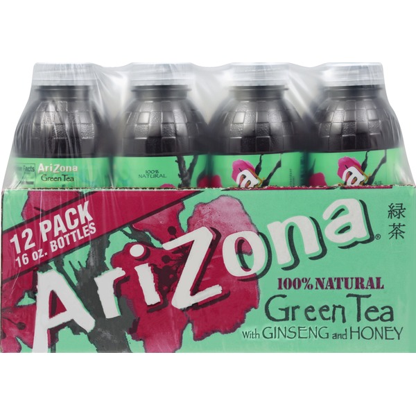 AriZona Green Tea with Ginseng and Honey, Bottles (16 fl oz) - Instacart