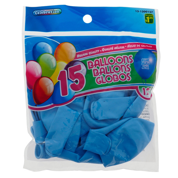Leclerc Célébration Balloons - Blue, 15 Pack Same-Day Delivery | Dollarama