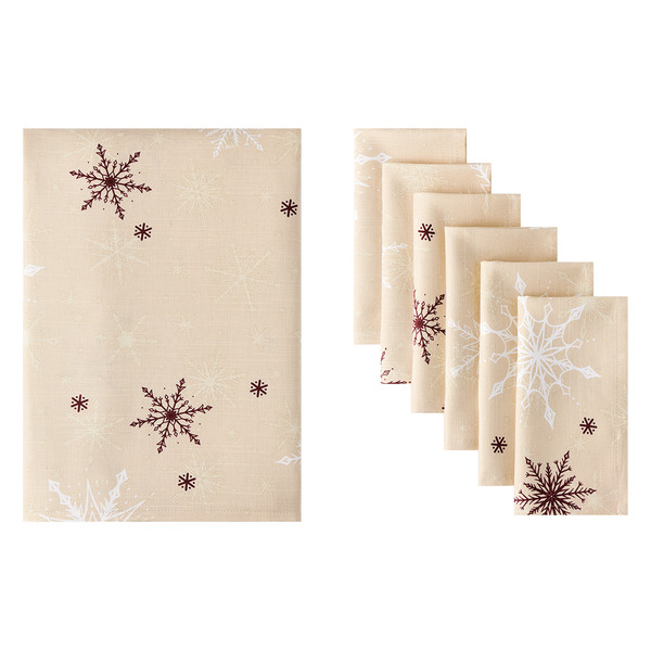 ALDI Huntington Home Snowflake Cotton Tablecloth & Napkin Set Same-Day ...