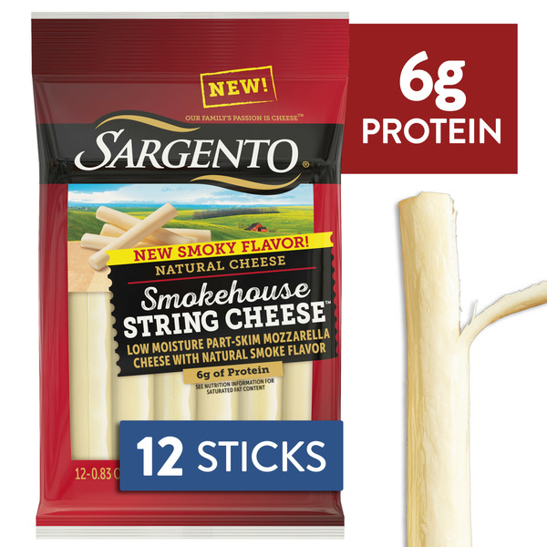 Sargento Smokehouse String Cheese™ Natural Cheese Snacks, Twelve-pack ...
