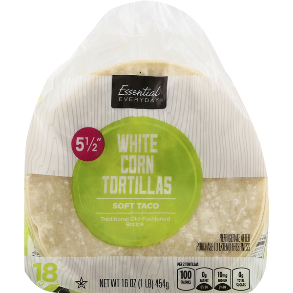 Essential Everyday White Corn Tortillas, Soft Taco Style 8" (18 each ...