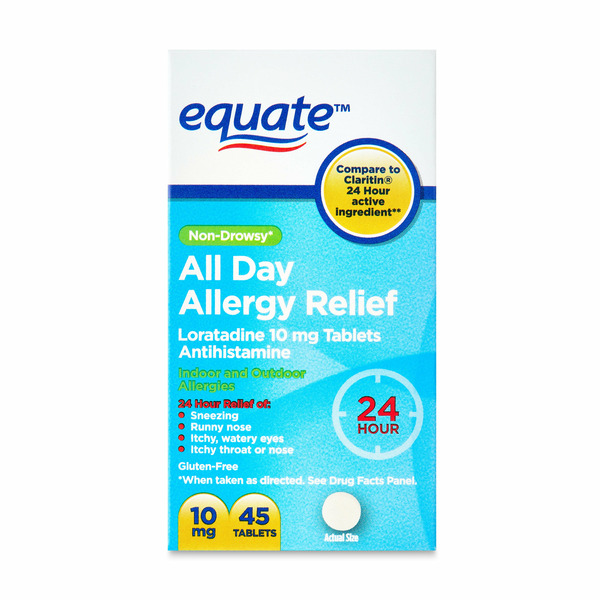 Walmart Equate All Day Allergy Relief Non-drowsy Loratadine 10 Mg ...