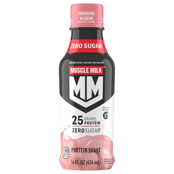 MUSCLE MILK Protein Shake, Strawberries 'N Creme, Zero Sugar Same-Day ...