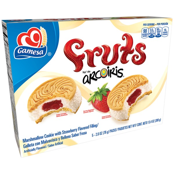 Gamesa Marshamallow Cookies with Strawberry Flavored Filling (5 ct ...