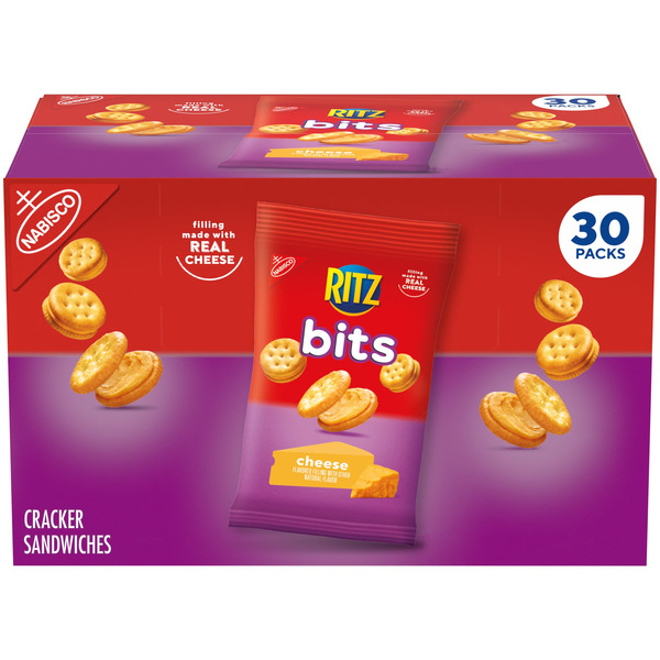 Ritz Bits Cheese Sandwich Crackers, Lunch Snacks, Snack Packs Same-Day ...