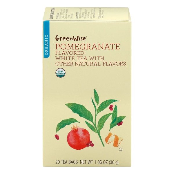 GreenWise White Tea, Organic, Pomegranate Flavored, Bags (1.06 each ...