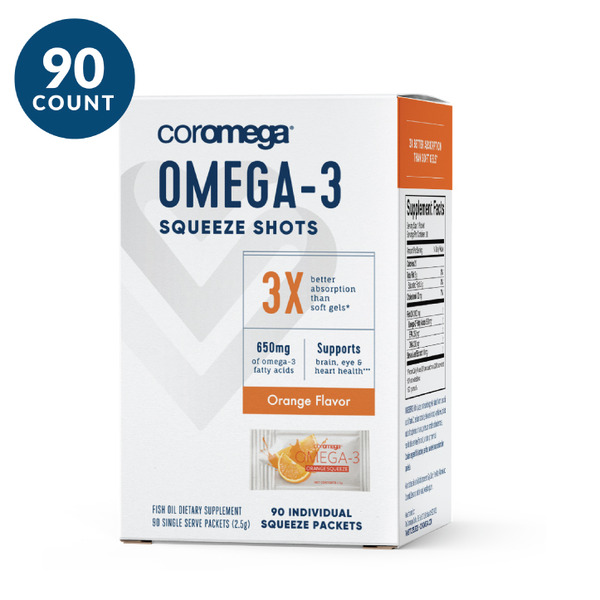 Coromega 650mg Omega-3 Squeeze Shots, Orange Flavor Same-Day Delivery ...