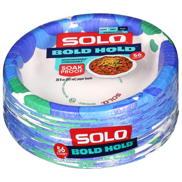 SOLO Paper Bowls, Max Strength, Soak Proof, 20 Fluid Ounce Same-Day ...