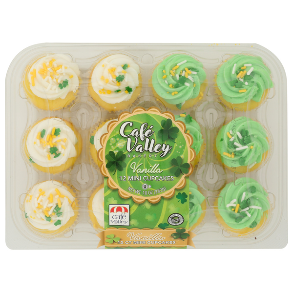 Café Valley Bakery 12Ct St. Pats Vanilla Cupcakes 16/ Same-Day Delivery ...
