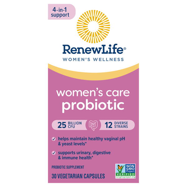 Renew Life Probiotic, Women's Care, Vegetarian Capsules Same-Day ...
