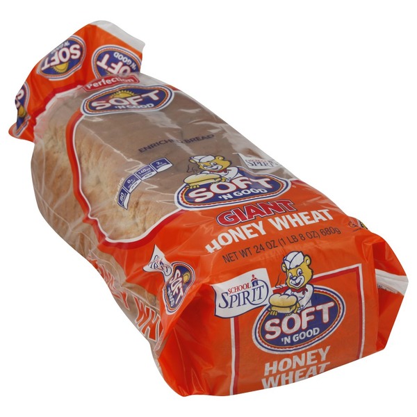 Soft N Good Bread, Enriched, Honey Wheat, Giant (24 oz) - Instacart