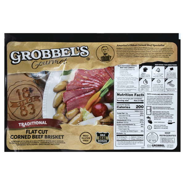 Food Lion Grobbel's USDA Choice Gourmet Flat Cut Corned Beef Brisket ...