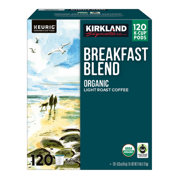 Kirkland Signature Signature Organic Coffee Breakfast Blend K-Cup Pod Same-Day Delivery | Costco