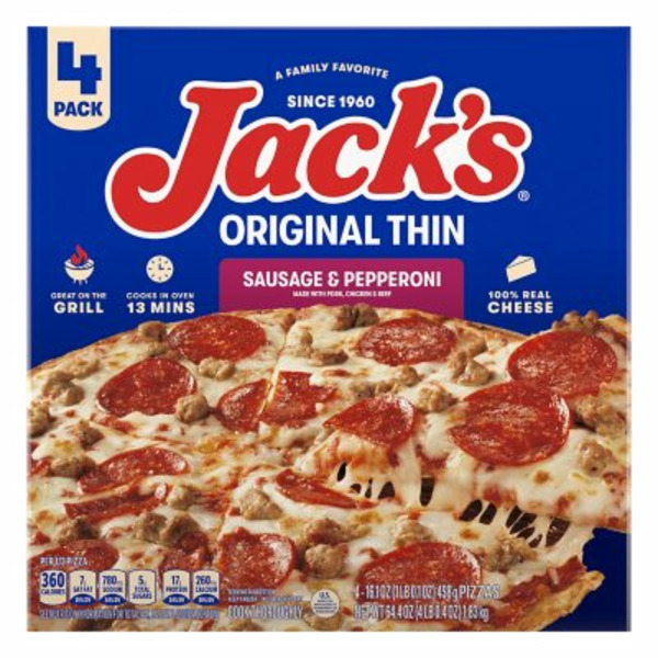 Jack's Frozen Pizza Original Thin Crust Sausage And Pepperoni Pizza ...