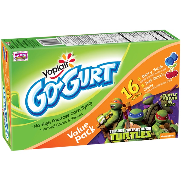 Yoplait Go-Gurt Teenage Mutant Ninja Turtles Berry Bash/Shell Shockin ...
