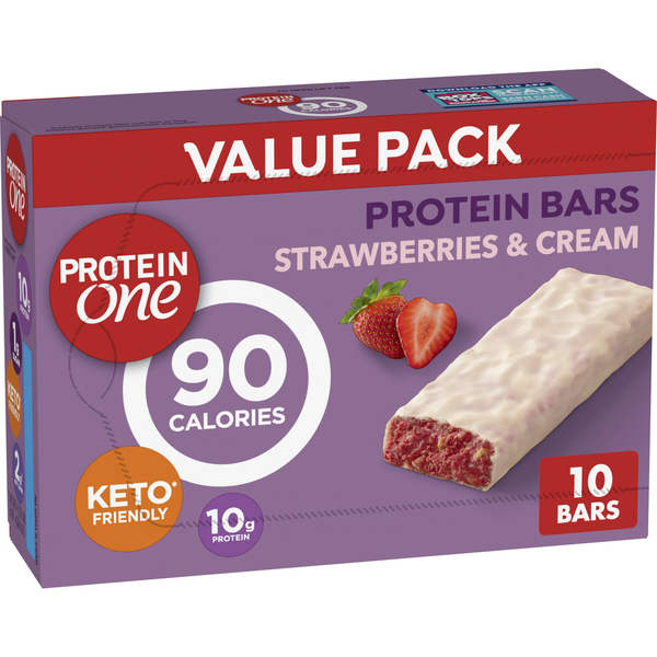 Kroger Protein One Strawberries and Cream 90 Calorie Protein Bars Keto ...