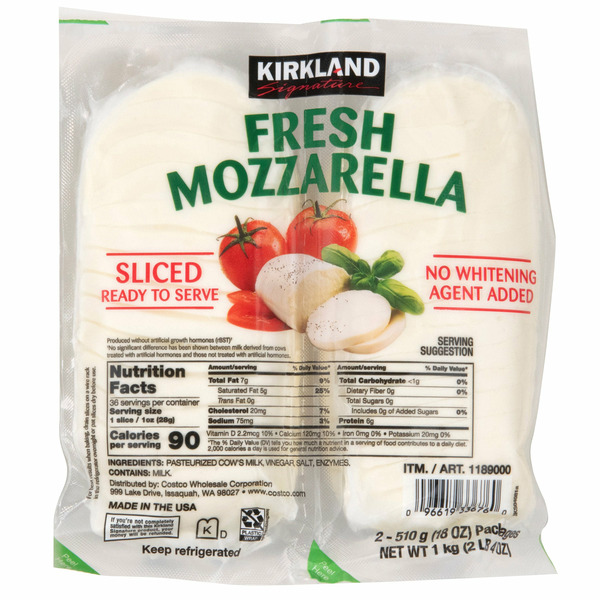 Kirkland Signature Fresh Sliced Mozzarella Same-Day Delivery | Costco