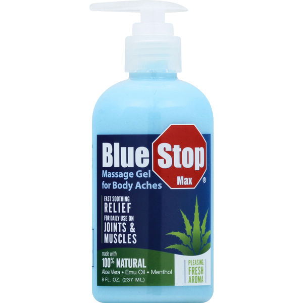 Blue Stop Max Massage Gel, for Body Aches (8 oz) - Instacart