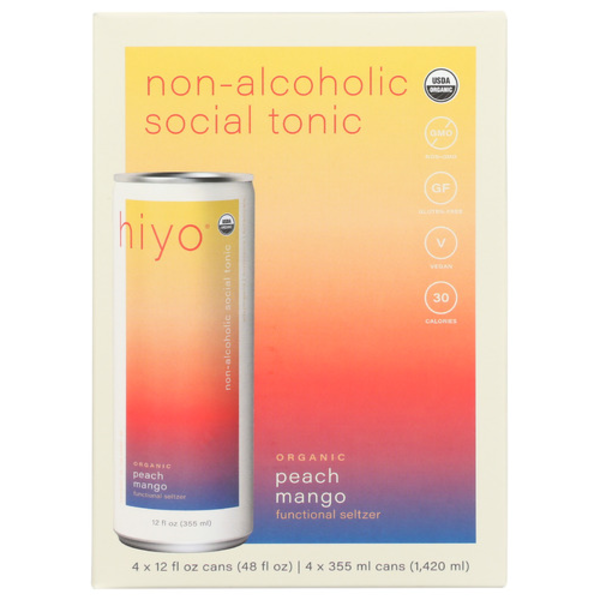 Sprouts Farmers Market Hiyo Functional Seltzer, Organic, Peach Mango ...
