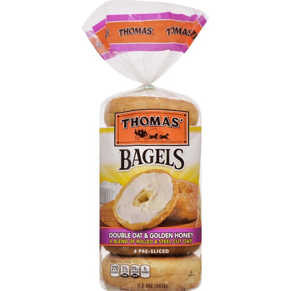 Thomas Double Oat & Golden Honey Bagels (20 oz) - Instacart