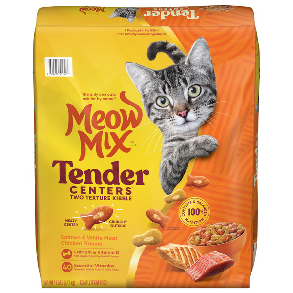 Meow Mix Tender Centers, Salmon & White Meat Chicken Flavors, Dry Cat ...