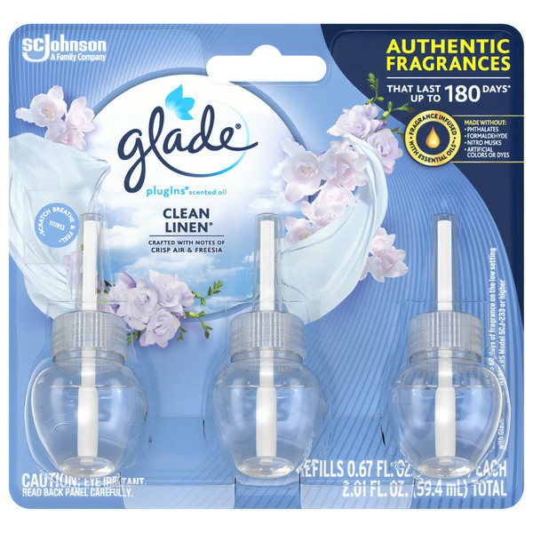 Publix Glade PlugIns® Scented Oil Air Freshener Refill, Clean Linen ...