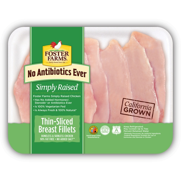 Foster Farms Free Range Thin Sliced Boneless Skinless Chicken Breast