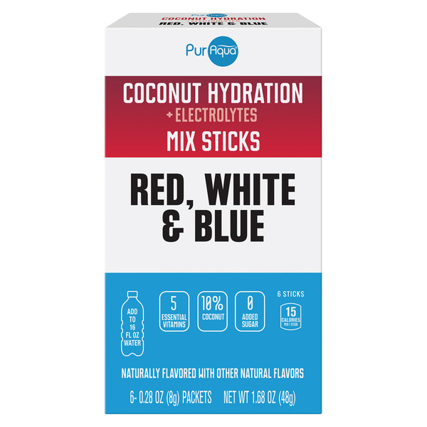 PurAqua Coconut Hydration Sticks, Red White Blue Same-Day Delivery or ...