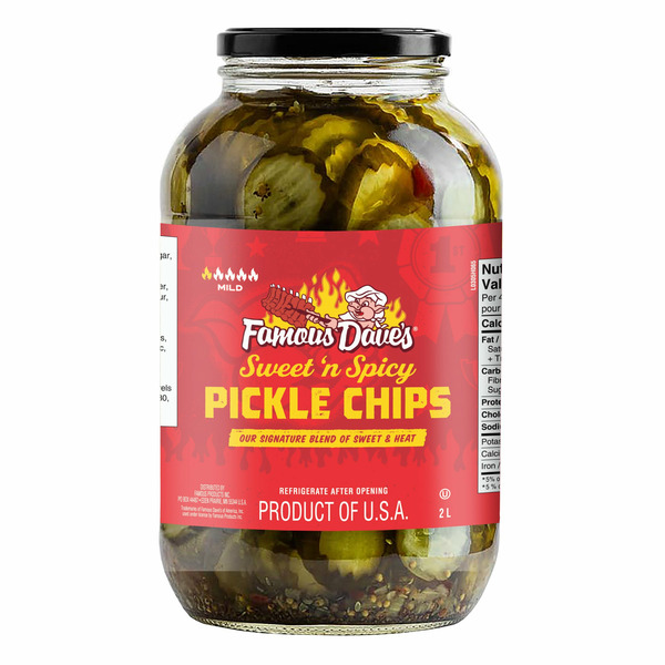 Famous Dave's BBQ Sauce Sweet n' Spicy Pickle Chips Same-Day Delivery ...