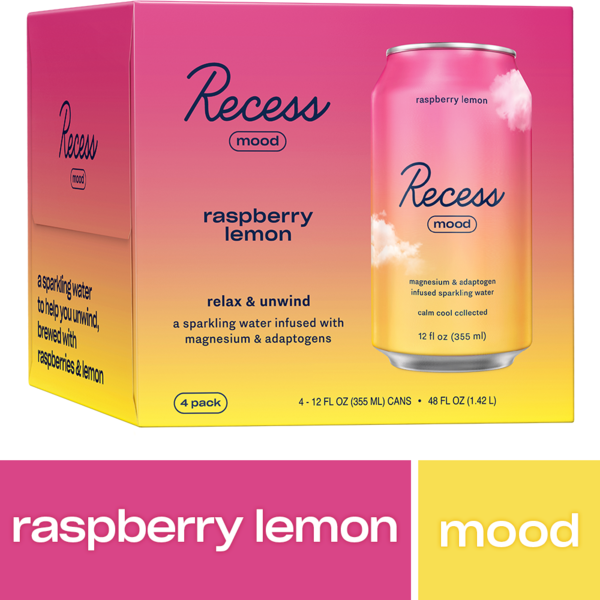 Recess Mood Raspberry Lemon Sparkling Magnesium Water Same-Day Delivery ...