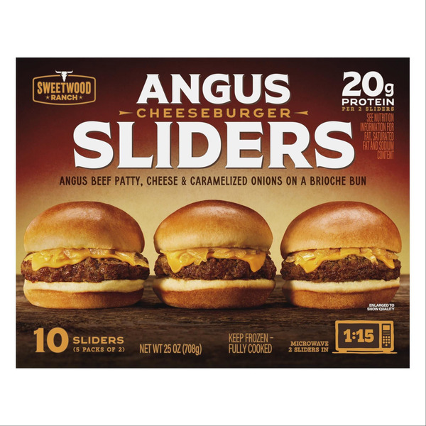 Sweetwood Ranch Angus Cheeseburger Sliders, 10-count Same-Day Delivery ...