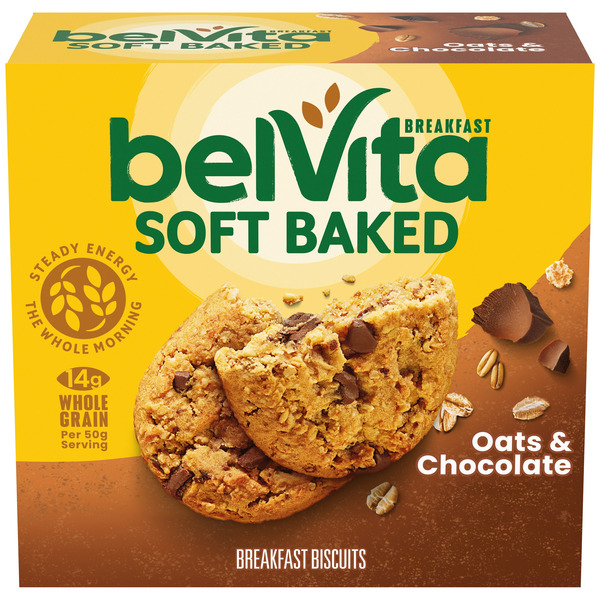 belVita Breakfast Breakfast Biscuits, Oats & Chocolate, Soft Baked Same ...