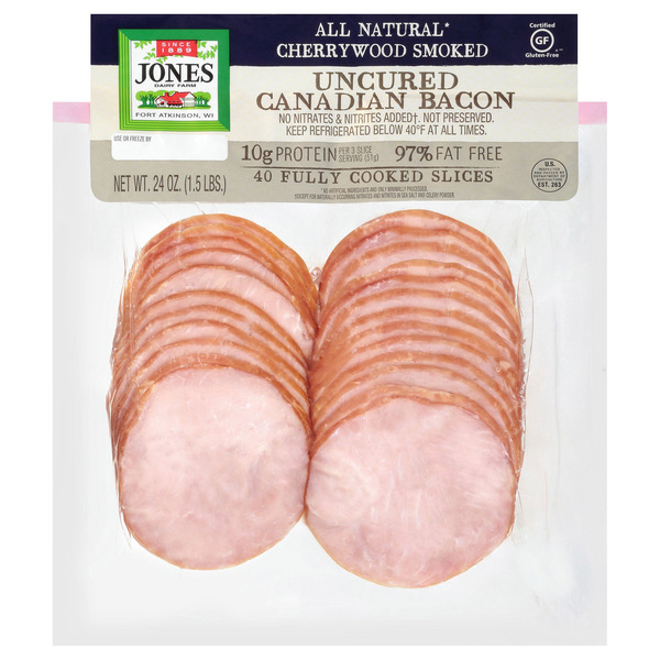 Jones Dairy Farm Uncured Canadian Bacon, 40-count Same-Day Delivery ...